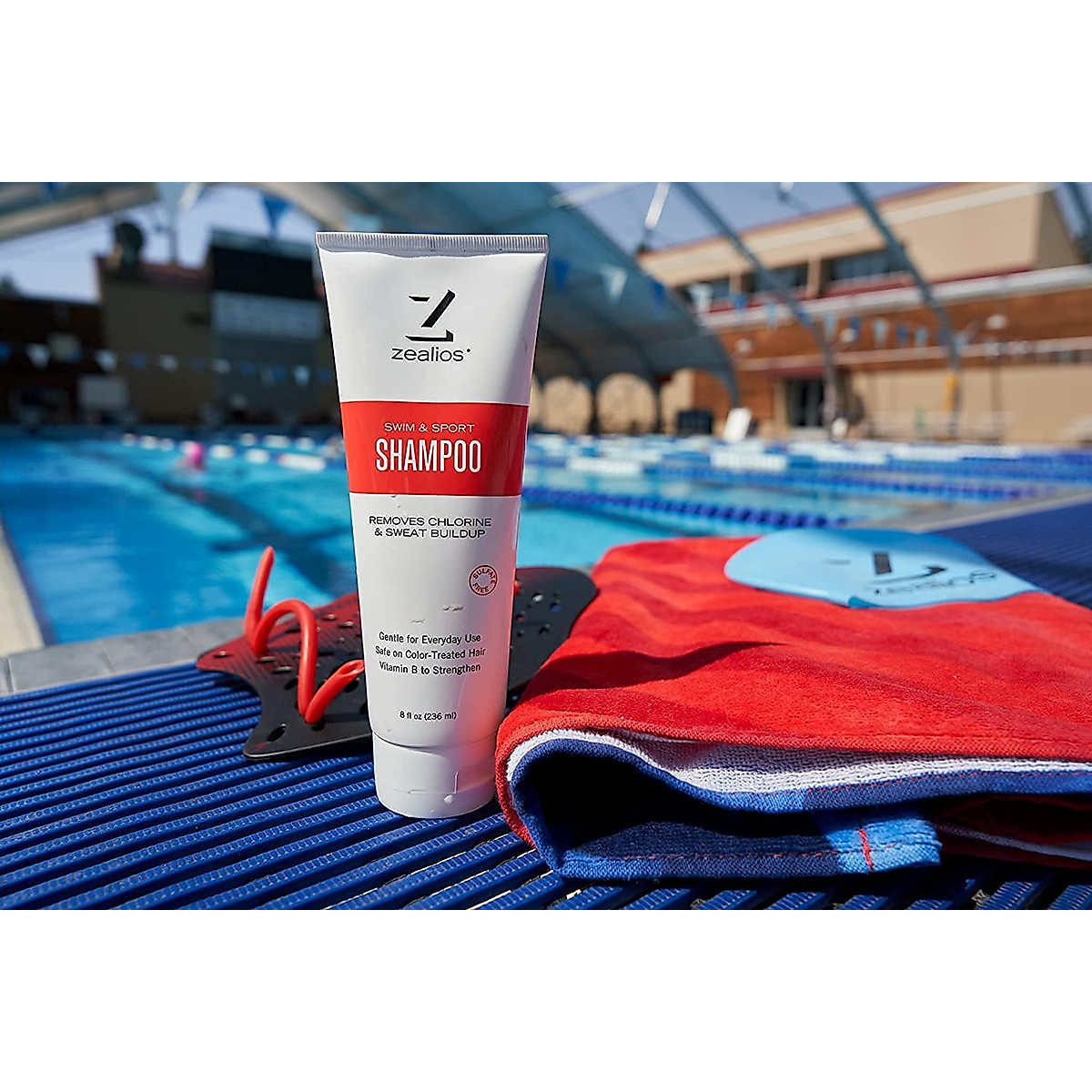 Zealios Shampoo & Conditioner Moisturizing Renewal Kit - Repairs Swimmers Hair Damaged by Pool Chemicals, Sulfate-Free Swim & Sport Formula Safe For Treated Hair & Chlorine Removal - 8 fl oz Each