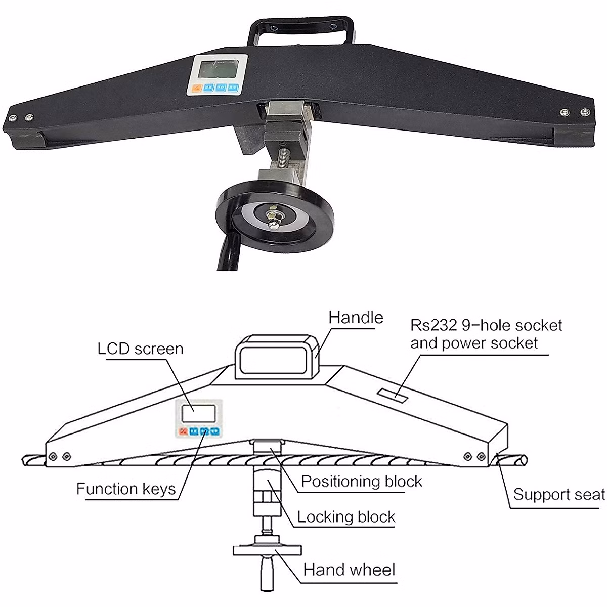 Digital Wire Tension Meter Rope Tensiometer with Maximum Load Value 200KN ASZ-200