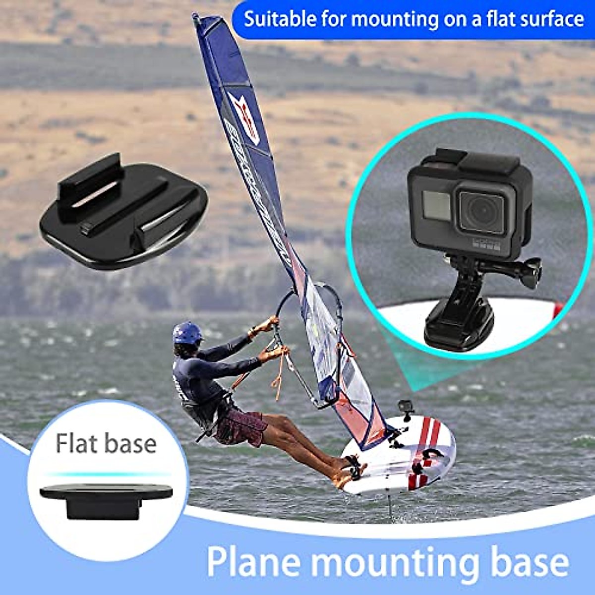 Helmet Adhesive Sticky Mount for Insta360, 3M Sticky Pads Mounts Compatible with Gopro, Insta360 ONE X3, X2, X, RS, R, GO 2 and DJI OSMO Action 2 Helmet Attachment