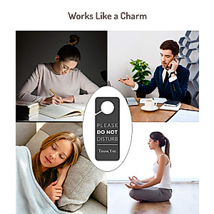 Do Not Disturb Door Hanger Sign, 2 Pack (Printed on Both Sides), 9.3″x3.5″PVC Plastic, Please Do Not Disturb Sign for Home, Office, Hotel, Bathroom, Bedroom, Pumping, Breastfeeding, Therapists, Clinic