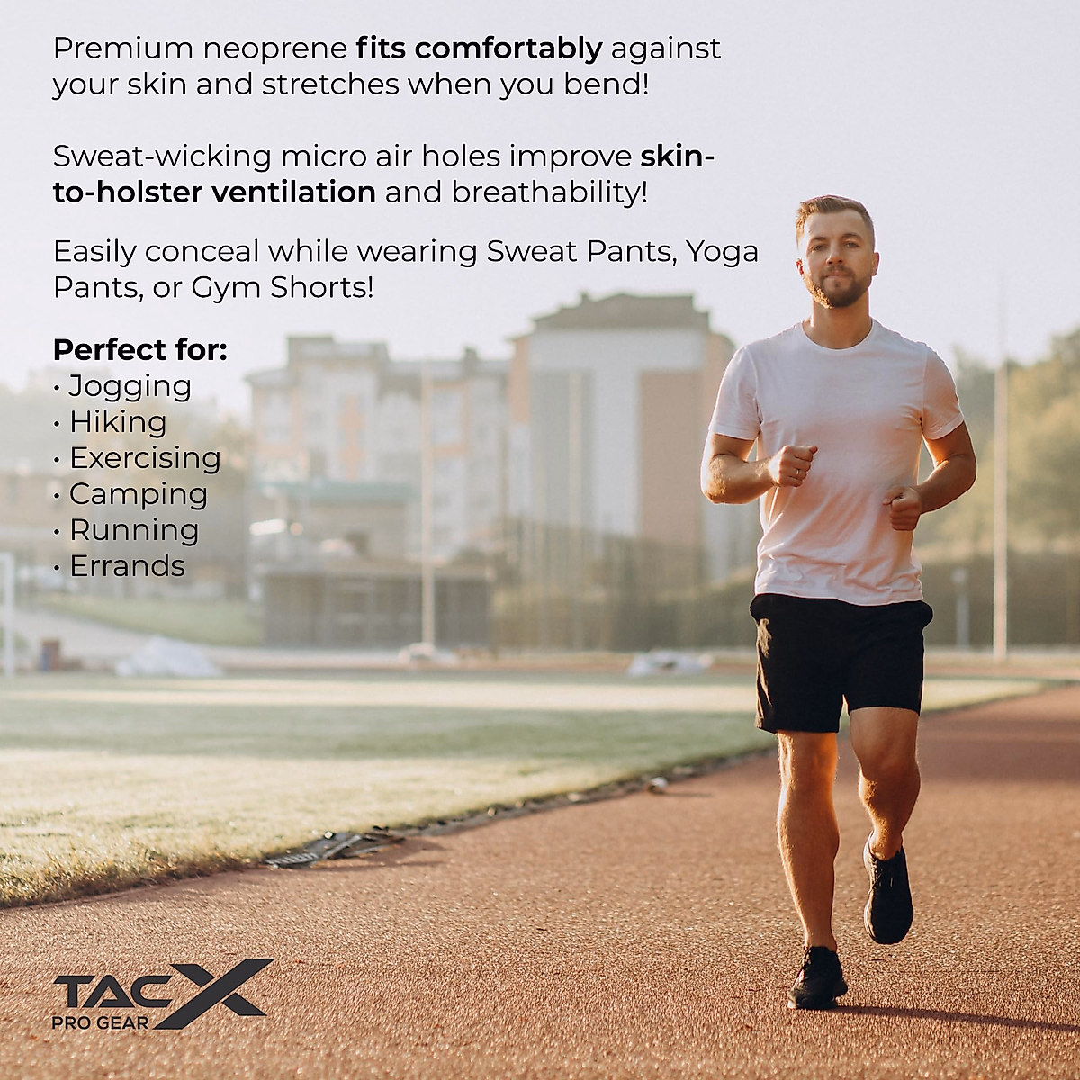 Belly Band Holster for Active Concealed Carry | Universal Design | IWB/OWB Pistol Belt | RFID Blocking Water Proof Zipper Gear Pocket | Spare Mag Pouch | Running, Hiking, Jogging