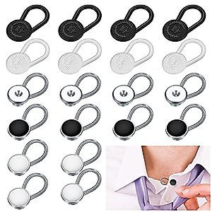 TOOINKCV 20 Pcs Shirt Collar Button Extenders, Elastic Collar Extenders for Mens Shirts, 5 Styles Dress Shirt Tie Neck Collar Button Expanders for Expanding Length Men Women Dress Shirts