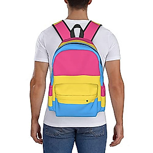 DGHREAW Pansexual Pride Flag Backpack for Men Women Girls Boys School Bag Travel Bag Lightweight Laptop Backpack with Pocket