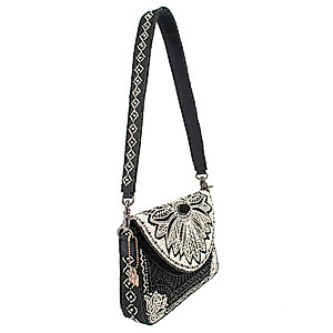Mary Frances Back to Nature Shoulder Handbag, Black