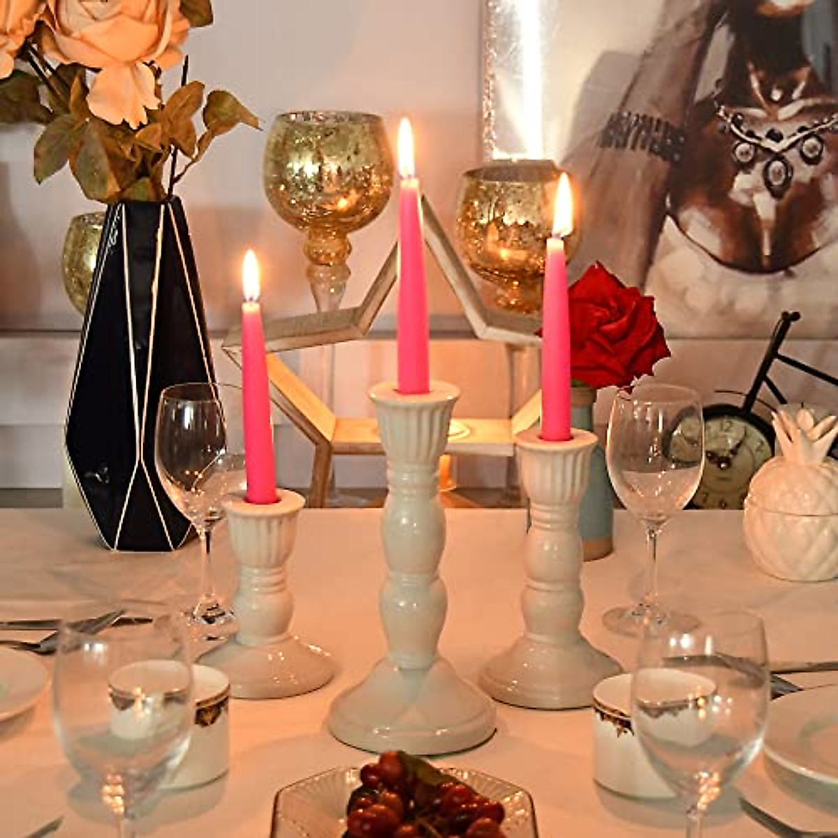 Zest Candle 12-Piece Hot Pink 6" Taper Candles, Count