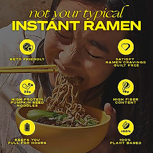 immi Black Garlic "Chicken" Ramen, 100% Plant Based, Keto Friendly, Low Carb, High Protein, Packaged Noodle Meal Kit, Ready to Eat, 6 Pack