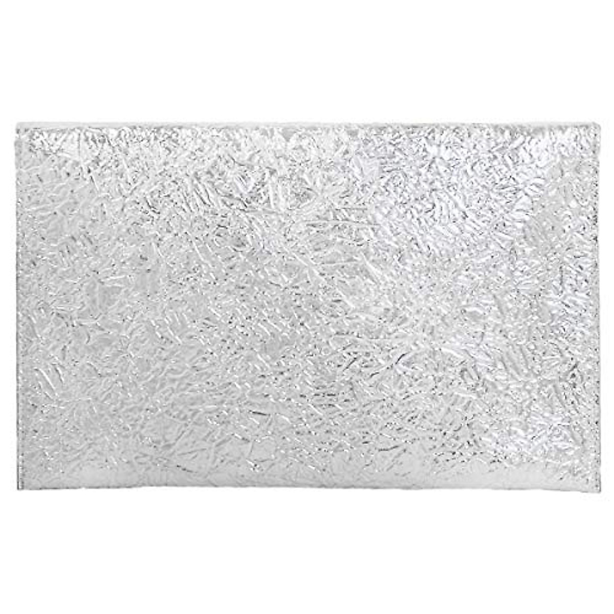 JNB Crushed Metallic Envelope Clutch, Silver