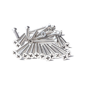 IMScrews 50pcs #12 x 1-1/2" (38mm) Stainless Flat Head Phillips Wood Screws 18-8 (304) Stainless Steel Countersunk Self Tapping Screws