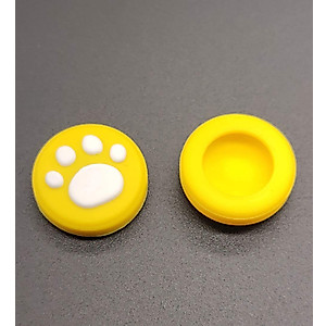 2 x Silicone Analog Controller Thumb Stick Joystick Grips Cap for Nintendo Switch NS & Switch Lite Controller Joy-Con ThumbStick Cute Cat Paw Claw (White-Pink)