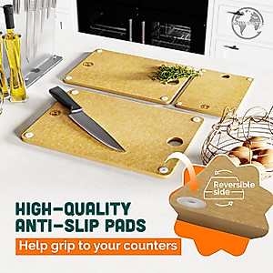 Earth's Dreams Wood Cutting Board Set - Heavy-Duty 3 Piece Cutting Board Set - Small, Large & Extra Large Cutting Board - Chacuterie Board - Best Non Plastic, Non Toxic Cutting Board - Dishwasher Safe
