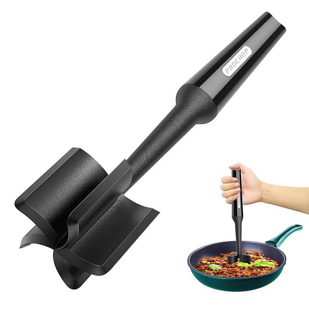 Meat Chopper, Hamburger Chopper Masher, Heat Resistant Meat Masher Ground Meat Chopper, Meat Browning Utensil for Ground Meat, Taco and Hamburger Meat