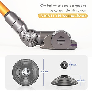 AFDD Ball Wheels Replacement Parts Compatible with Dyson V10 V11 V15 Vacuum Cleaner Replacement Wheel Parts for 100W High Torque Cleaner Head No. 970100-05