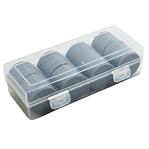 Smartdealspro 64pcs 32mm/1.26 Inch Opaque Plastic Learning Counters Disks Mini Poker Chips Game Tokens with Storage Box (Dark Gray)