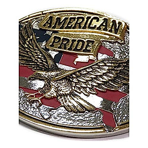 Montana Silversmiths Soaring Eagle Collection Attitude Buckle (American Pride - Full Color)