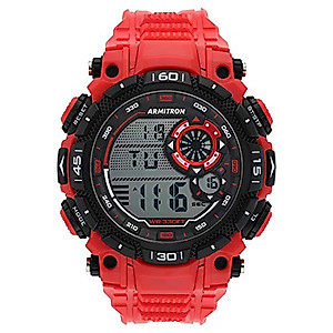 Armitron Sport Men's Quartz Sport Watch with Plastic Strap, Red, 22 (Model: 40/8397RED)