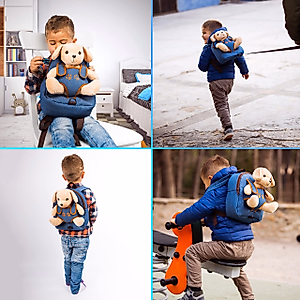 Cute Dog Toy Toddler Backpack with Leash – Kids Stuffed Animal Toy Backpack for Boy Girl – Kids Backpacks for Boys and Girls 2 3 4 5 Years Old with Plush Toy (Puppy)