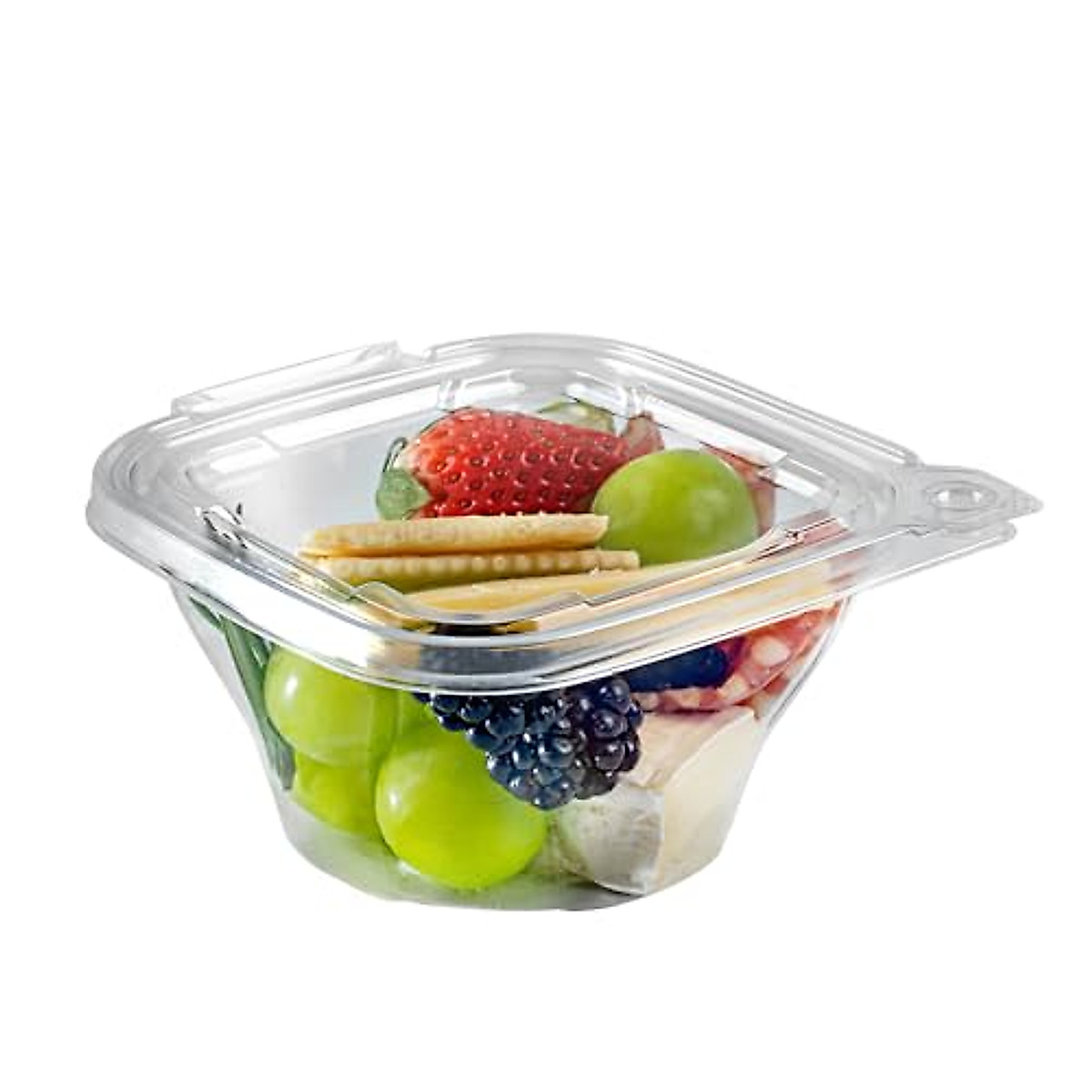 Restaurantware Tamper Tek 8 Ounce Snack Containers 100 Durable Deli Containers - Tamper-Evident Lid Disposable Clear PET Round Containers With Lid For Takeout And Delivery Orders