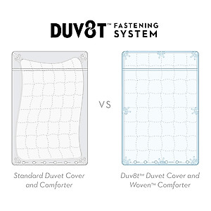 MALOUF 100% Rayon from Bamboo Set-Best Fitting Duvet Cover-8 Corner and Side Loops-Oversized Queen-Rain