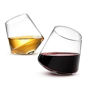 Sempli Cupa-Vino Clear Aerating Wine Glasses, Set of 2 in Gift Box