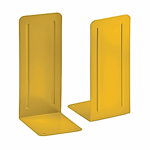 Acrimet Jumbo Premium Metal Bookends 9" (Heavy Duty) (Yellow Color) (1 Pair)