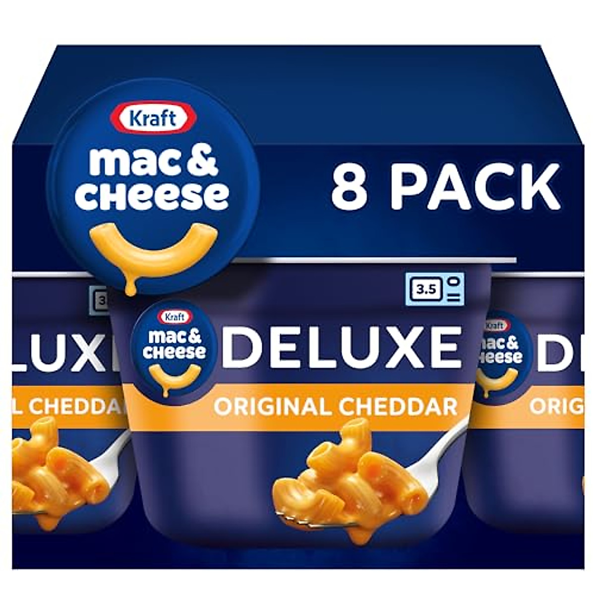 Kraft Deluxe Original Macaroni & Cheese Easy Microwavable Dinner (8 ct Box, 2.39 oz Cups)