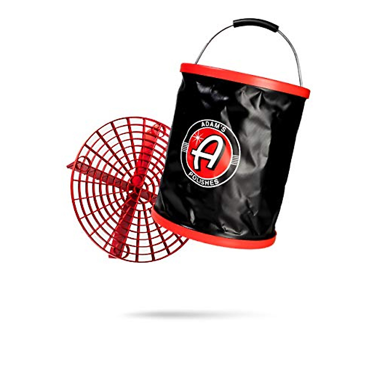 Adam's Collapsible 5 Gallon Car Wash Bucket & Grit Guard Dirt Trap - Stores 5 Gallons of Water, Convert to Car Trash Can | Easy Garage Storage, Car Detailing & Car Cleaning Products