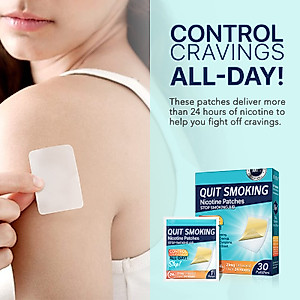 Fekux Quit Smoking Nicotine Patches Step 1, 21 mg Patches Delivered Over 24 Hours Nicotine Transdermal Patch 30 Count Easy and Effective Help to Quit That Work