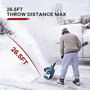 Enhulk Cordless Snow Shovel, 40V | 13-Inch | Cordless Snow Blower, Battery Powered Snow Blower with Directional Plate & Adjustable Front Handle (2 * 20V Battery & Dual Quick Charger Included)