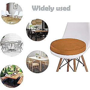 Big Hippo Chair Cushions Round Memory Foam Seat Cushion Non Slip Rubber Back Thicken Seat Cushion Soft Chair Pads for Home Office Brown (16" X 16")