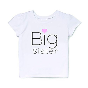 Big Sister Tee Older Sibling Reveal Announcement T-Shirt Promoted to T Shirt Outfit in Pink 3T