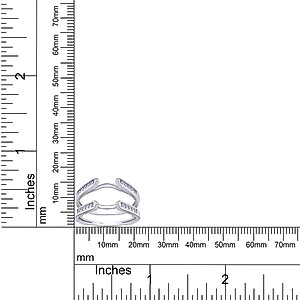 SAVEARTH DIAMONDS 0.46 Carat Princess Cut Lab Created Moissanite Diamond Cathedral Ring Guard Enhancer For Women In 14K White Gold Over Sterling Silver(D Color, VVS1 Clarity 0.46 Cttw)-9.5