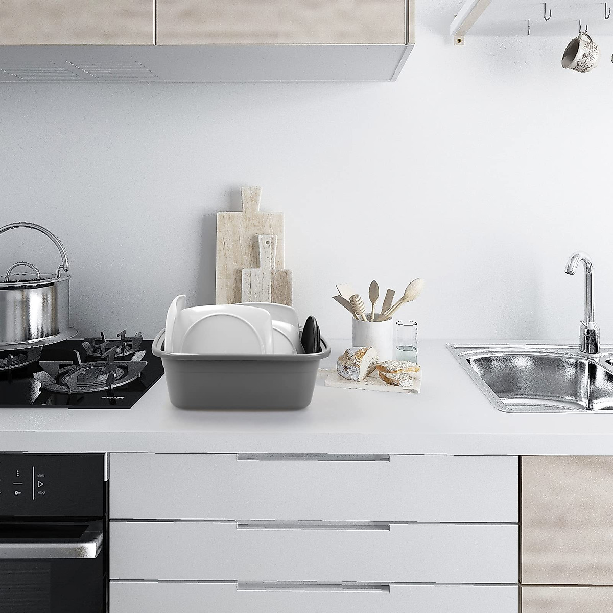 Ggbin Plastic Wash Basin, 16 Quart Dish Tubs, 3 Packs