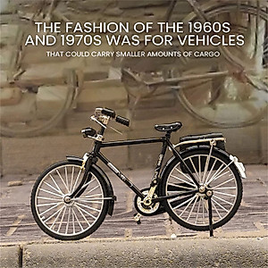 Vucootli 2023 DIY Retro Bicycle Model Ornament for Kids, 1:10 Simulation Mini Bicycle Model Scale Kit with Inflator and Briefcase, Finger Bike Models Toys, Creative Iron Art Tabletop Ornament Toys