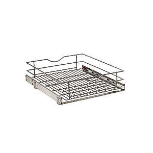 Knape & Vogt RS-MUB-17-FN 5 in. H x 18 in. W x 20 in. D Multi-Use Basket Silver Pull Out Cabinet Organizer, Frosted Nickel