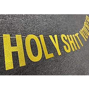 Yasmart Life 50th Birthday Decorations Banner for Women Men Pre-Strung Gold Glitter Birthday Party Decor Sign Funny 50th Bday Party Supplies Holy Shit You're 50 Birthday Banner Party Decoration