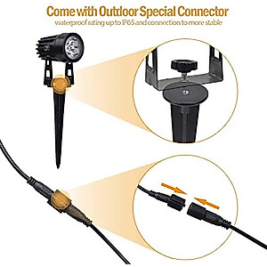 T-SUNUS Solar Garden Spotlight Outdoor, 4-in-1 Solar Spot Lights IP65 Waterproof 9.8ft Cable, 5W Separated Solar Panel, Auto On/Off for Tree Patio Yard Driveway Pathway Pool Area(Warm White 3000K)