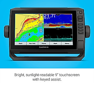 "Garmin ECHOMAP UHD 93sv with GT56UHD-TM Transducer, 9"" Keyed-Assist Touchscreen Chartplotter with U.S. LakeVü g3 and Added High-Def Scanning Sonar" (010-02523-01)