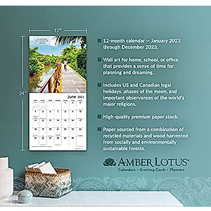 Bicycle Bliss 2023 Wall Calendar: Bike Adventures and Inspiration | 12" x 24" Open | Amber Lotus Publishing