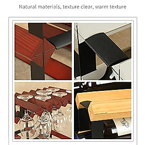 Wine Rack Stylish Simplicity Solid Wood Ornaments Creative Wine Cupboard Restaurant European Solid Wood Goblet Rack, PIBM, Wood Color