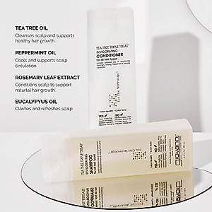 GIOVANNI Tea Tree Triple Treat Invigorating Shampoo & Conditioner Set - Cooling Peppermint, Eucalyptus, Rosemary, Helps Dry, Flaky Scalp, Salon Quality, Vegan, Cruelty Free, Paraben Free - 8.5 oz Each