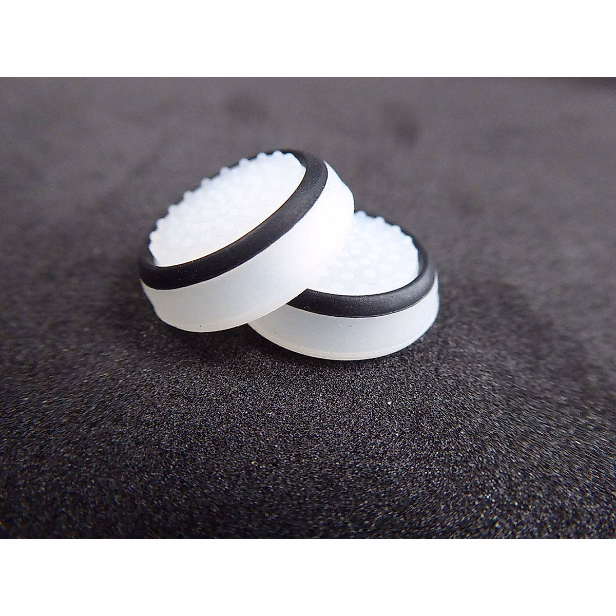 Silicone Analog Thumb Grip Stick Cap Cover Joystick Cap Thumbstick Cover for Switch NS NX Joy-Con Controller (White - Black) 2