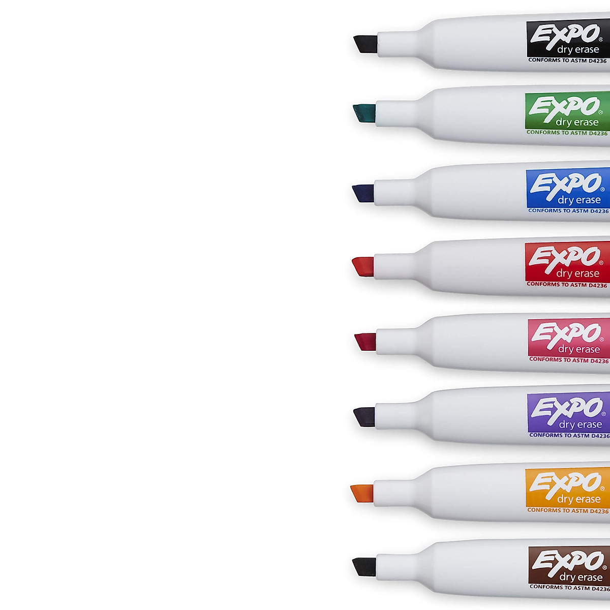 EXPO Magnetic Dry Erase Markers with Eraser, Chisel Tip, Assorted, 8 Count