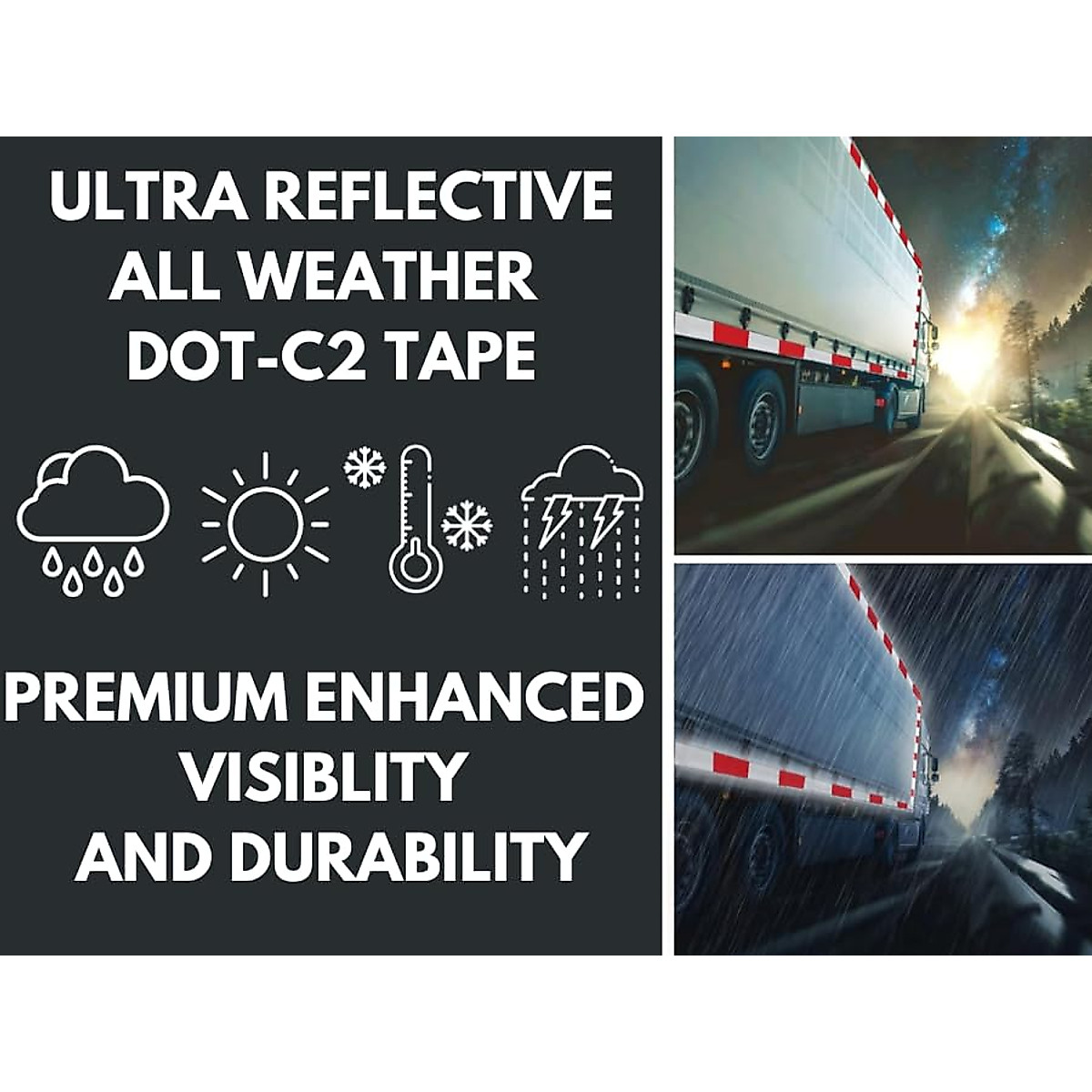 2" x150' roll DOT-C2 Premium Reflective Safety Conspicuity Tape Truck Trailer Boat Horse Trailer Diamond Grade Pattern 7 YR Average Life Waterproof, Strong Adhesive! Glass Bead PC METALIZED Material.