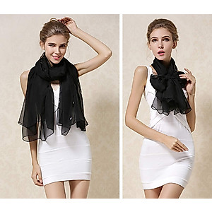 K-Elewon Solid Color Silk Feeling Scarf Fashion Scarves Wrap Long Lightweight Shawls for Women H01-01