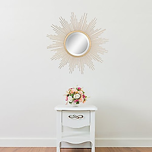 Stonebriar Sunburst Wall mirror, 24 Inch, Gold