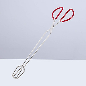 Hemoton Fireplace Log Tongs Heavy Duty Wrought Iron Log Claw Grabber Outdoor Gas Fire Pit Wood Burning Charcoal Clip for Camping Picnic BBQ Campfire 38.5x10x1cm