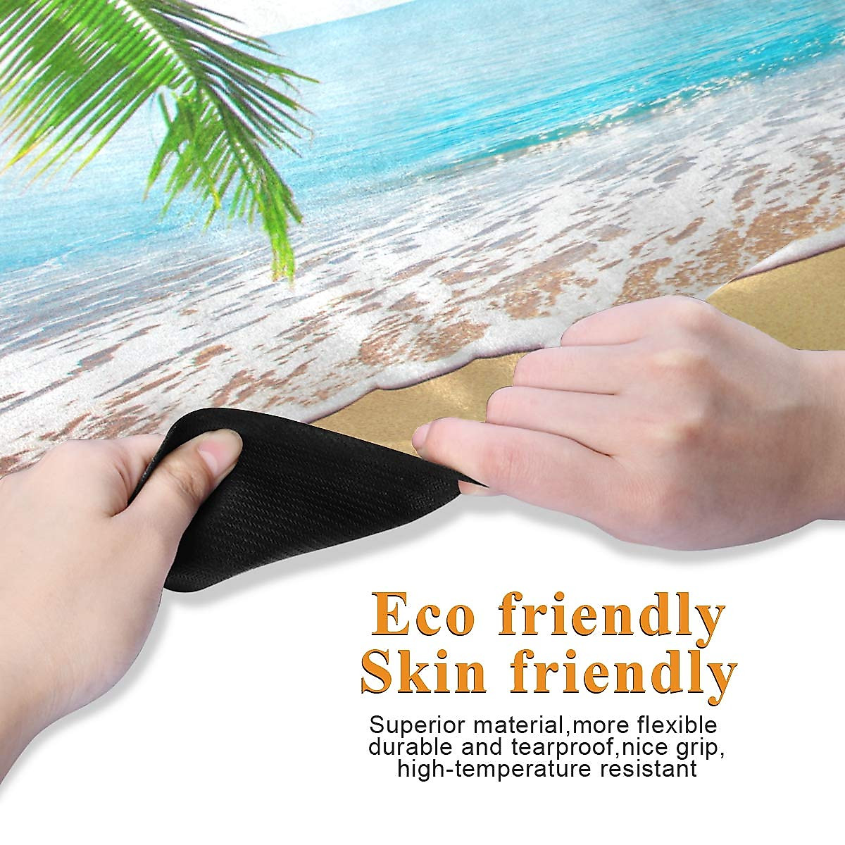 ALAZA Palm Trees Hawaiian Tropical Seashore Beach Yoga Mat Non Slip Fitness Exercise Mat, Workout Mat for Yoga, Pilates and Floor Exercises