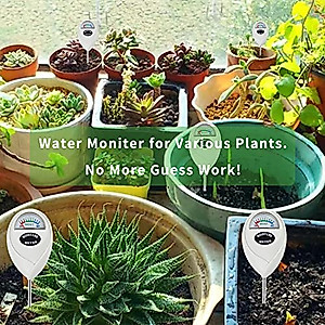 Censinda Soil Moisture Meter, Soil Moisture Monitor for House Plants, Soil Hygrometer Moisture Sensor for Indoor & Outdoor, Garden, Farm, Lawn Plant Care, No Battery Needed(White)