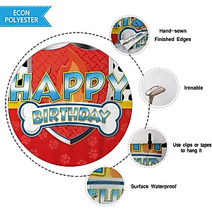 Yriujul 84x60inch Red Dog Paw Birthday Backdrop for Boy Girls Party Decorations Photography Background Photo Banner Booth Props