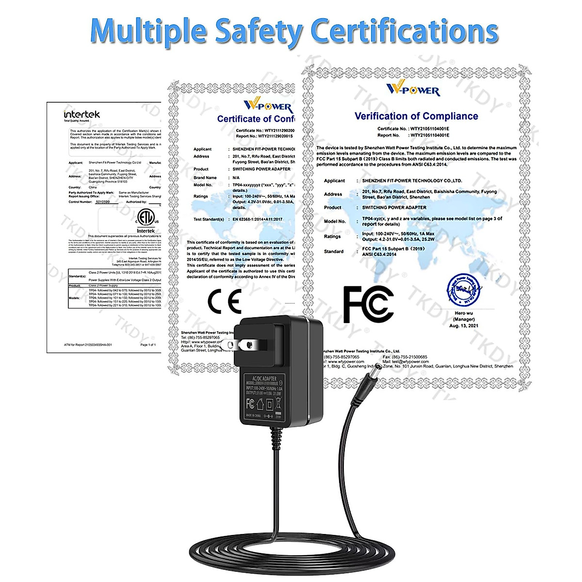 TKDY 18V 1A DC Power Supply Adapter, 110-240V AC to DC 18Volt US Plug fit for 18Vdc 1000mA 750mA 500mA Power Cord for Logitech Squeezebox Wi-Fi Internet Radio.